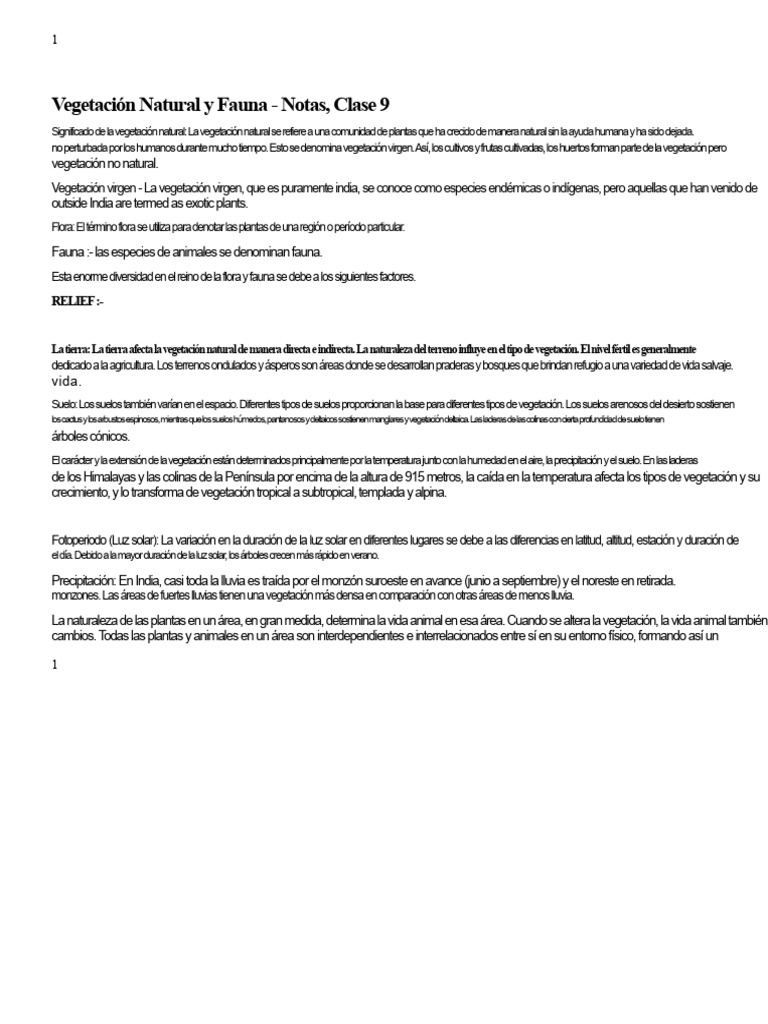 Vegetación Natural y Vida Silvestre Clase 9 | PDF | Ecosistema | Zona ...