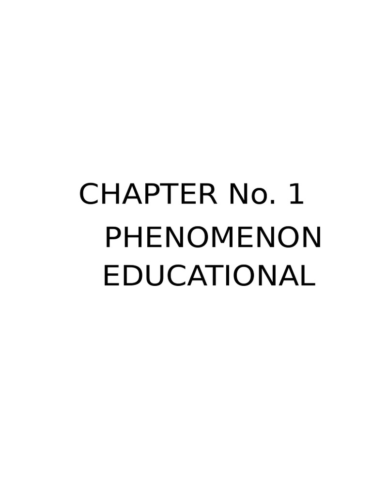 educational phenomenon | PDF | Learning | Teachers