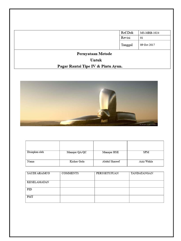 Metode Pemasangan Pagar Rantai Tipe IV | PDF