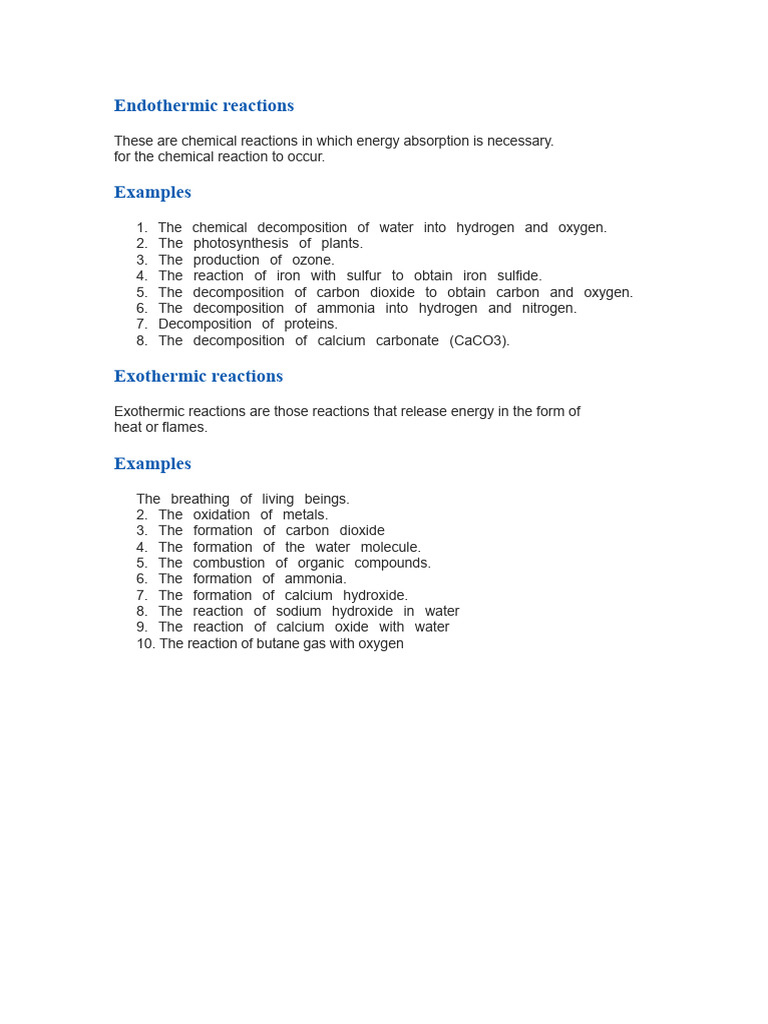 Endothermic vs Exothermic Reactions | PDF