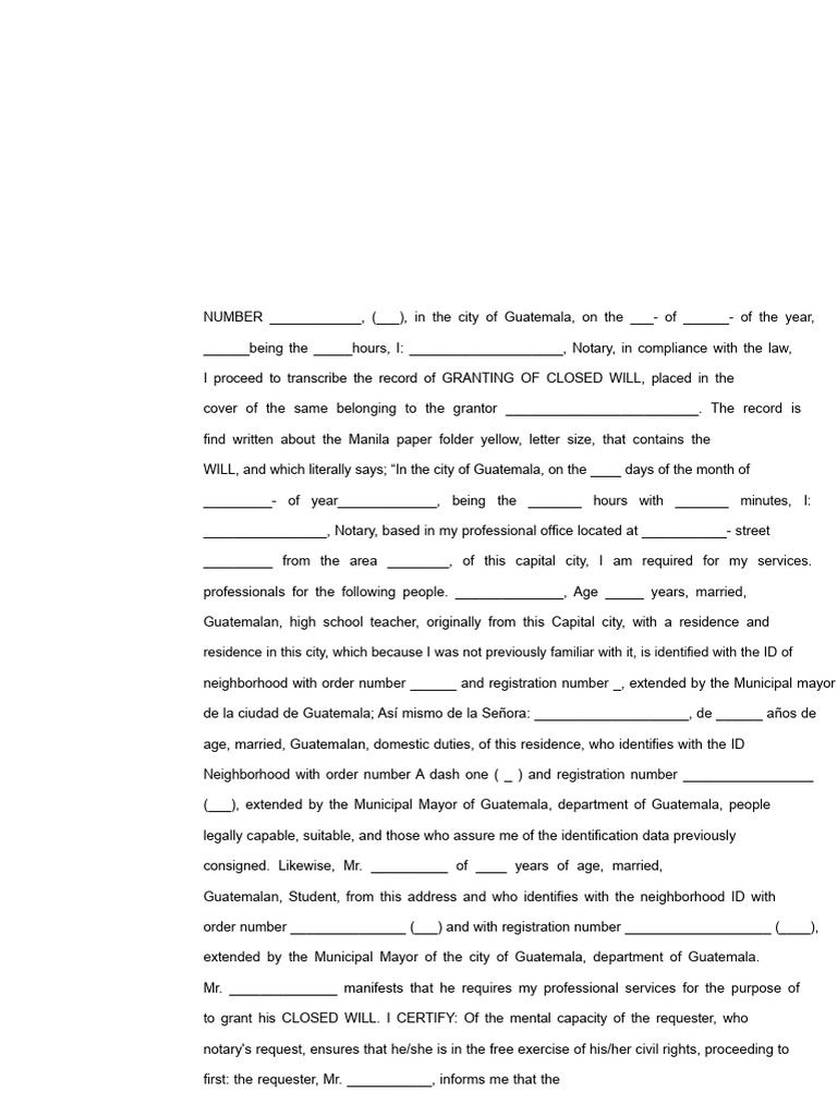 Deed of Granting a Sealed Will | PDF | Notary Public | Justice