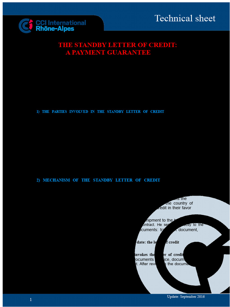 The Standby Letter of Credit | PDF | Letter Of Credit | Business Law