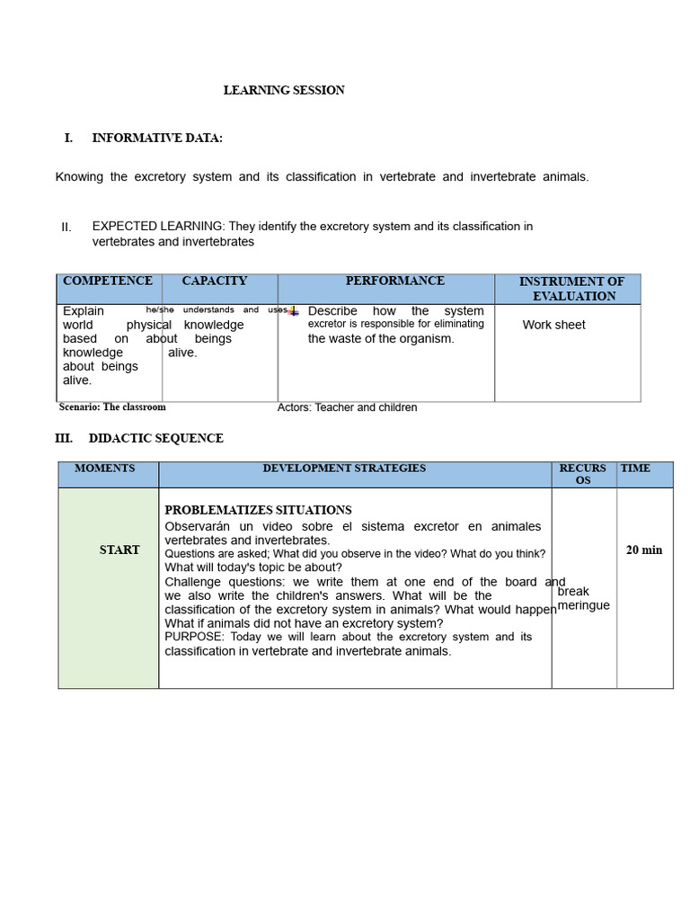 Session of The Excretory System | PDF | Learning | Knowledge