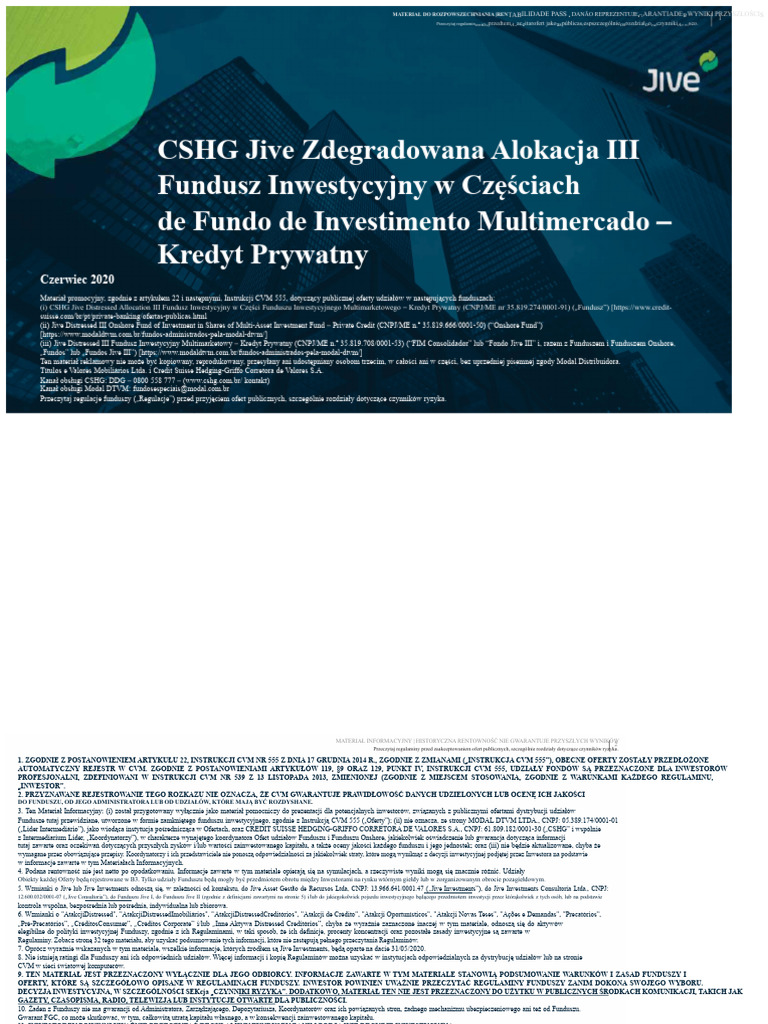 Prezentacja Jive Fundusz III Wersja Finalna Wysyłka PDF | PDF