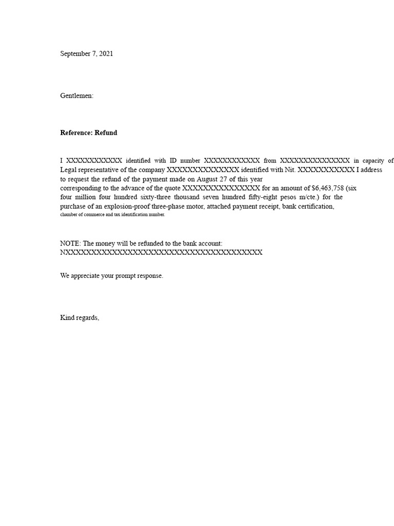 Refund Request for Motor Purchase | PDF