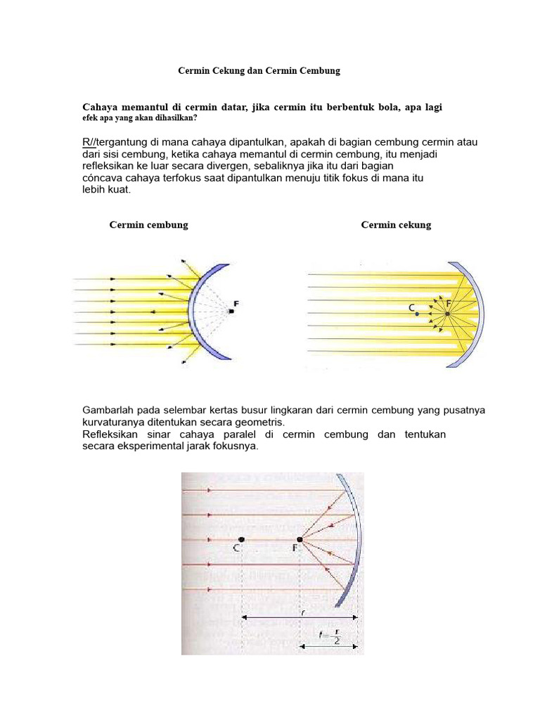 Cermin Cekung Dan Cermin Cembung | PDF