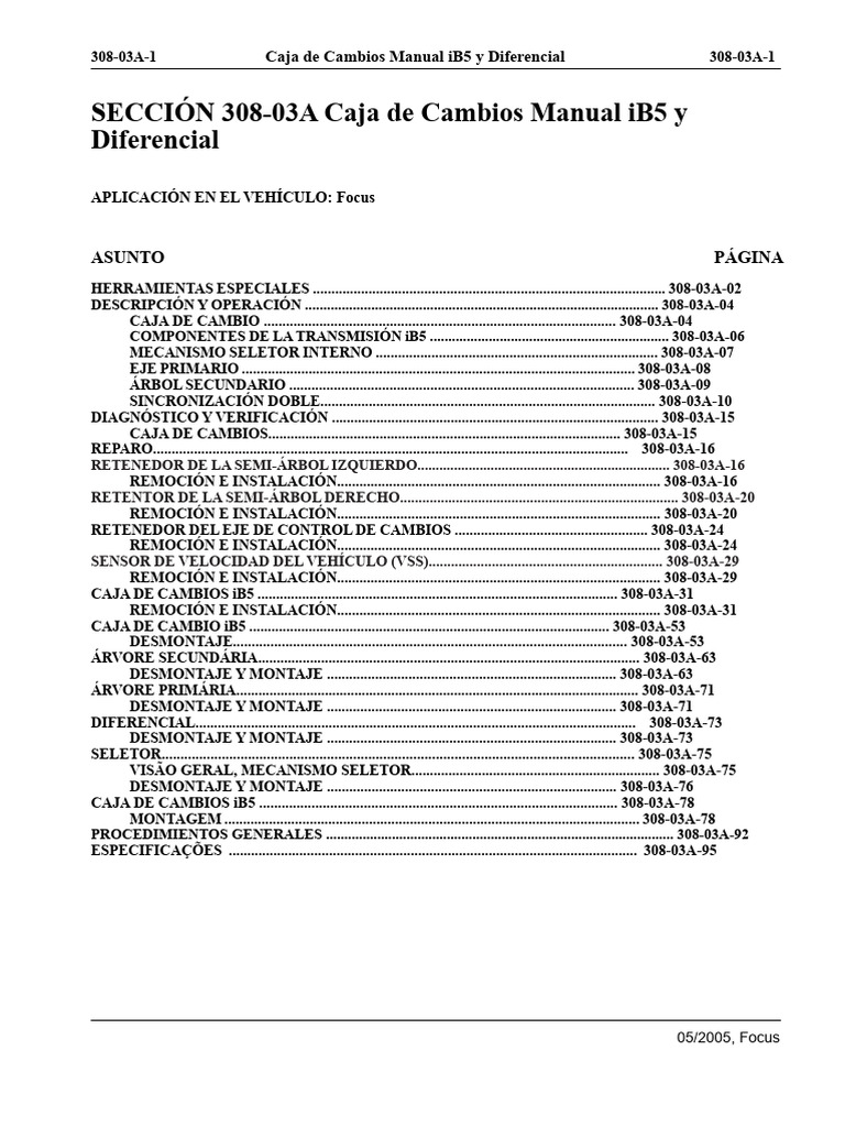 308-03A - Caja de Cambios iB5.pdf | PDF | Transmisión manual | Eje