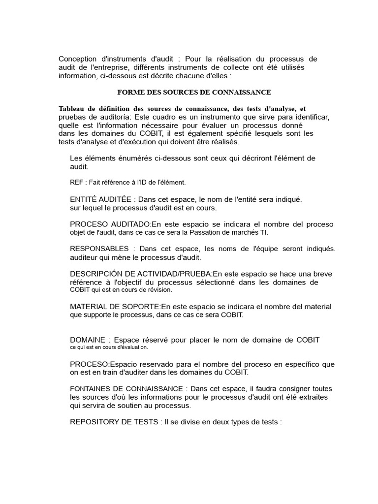 Instruments d'audit et évaluation COBIT | PDF | Audit | COBIT