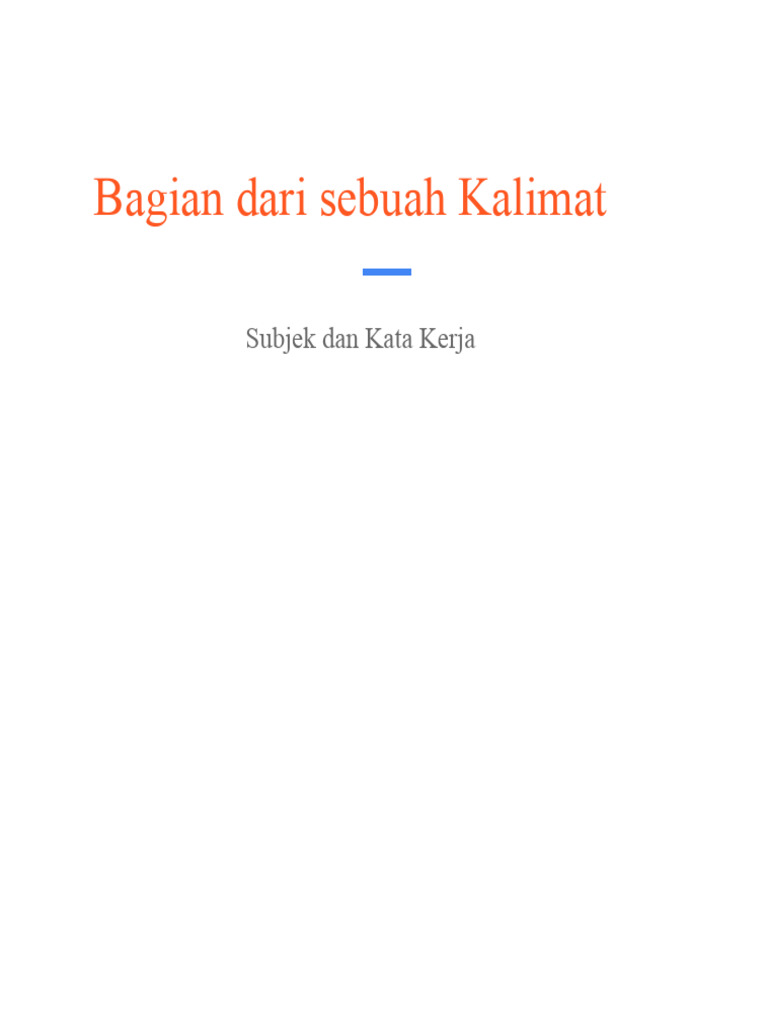 Struktur Kalimat: Subjek dan Predikat | PDF