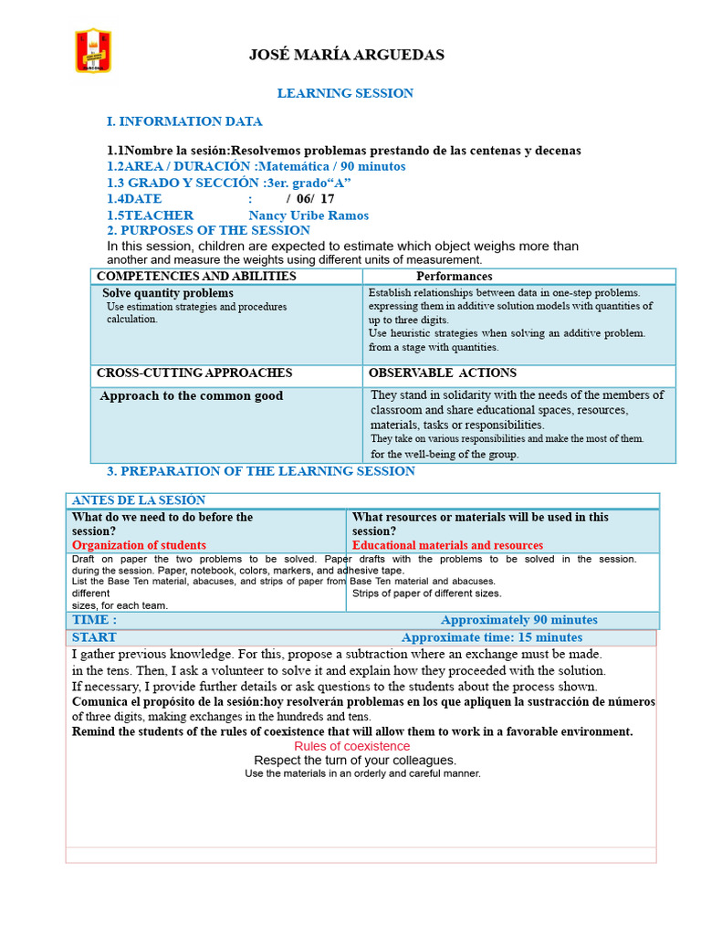 Session 4 Math Unit 4 3rd Grade | PDF | Subtraction | Numbers
