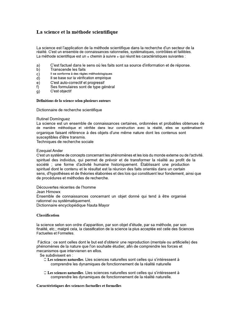 Comprendre la science et sa méthode | PDF | Science | Méthode scientifique