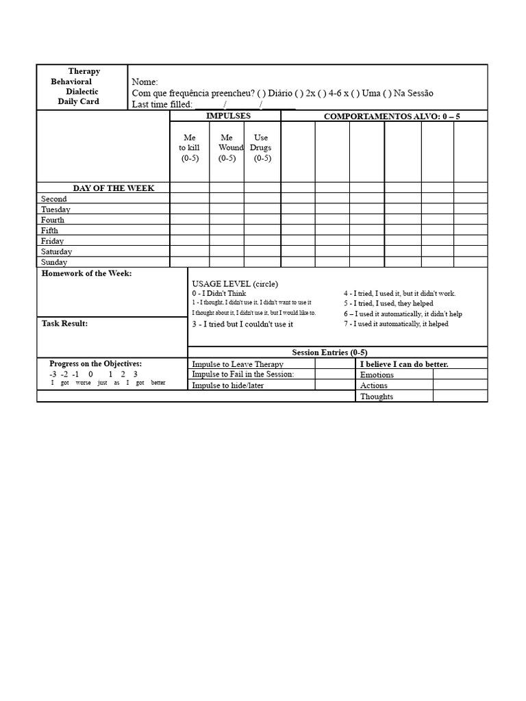 Daily Card FRONT AND BACK | PDF | Social Psychology | Psychotherapy