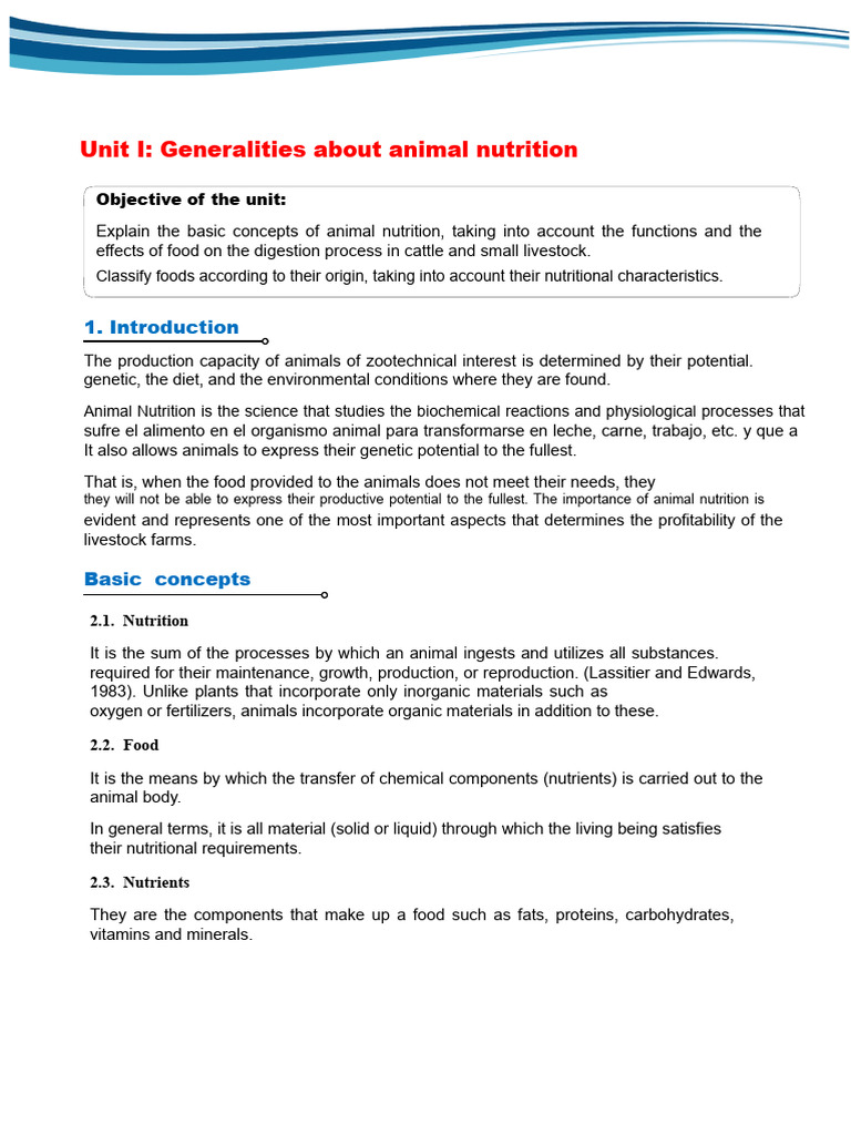 Basics of Animal Nutrition Explained | PDF | Adenosine Triphosphate ...