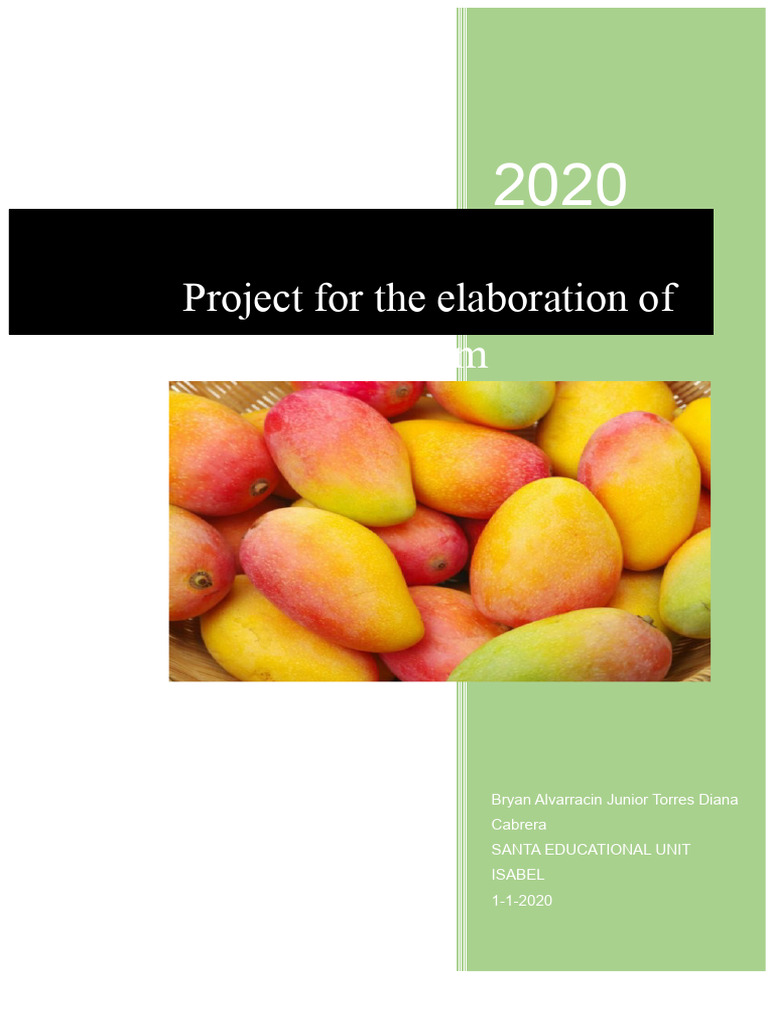 Innovative Mango Jam Project 2020, Entrepreneurship and Management ...