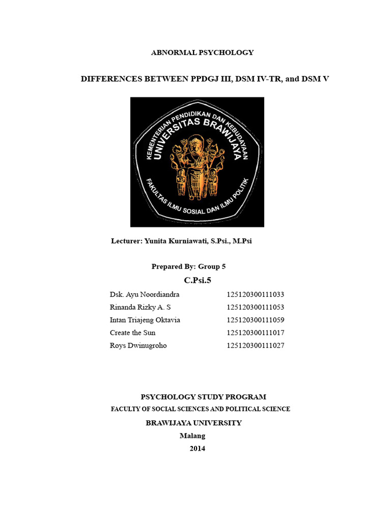 Differences Between DSM IV-TR, PPDGJ, and DSM V | PDF | Substance Abuse ...