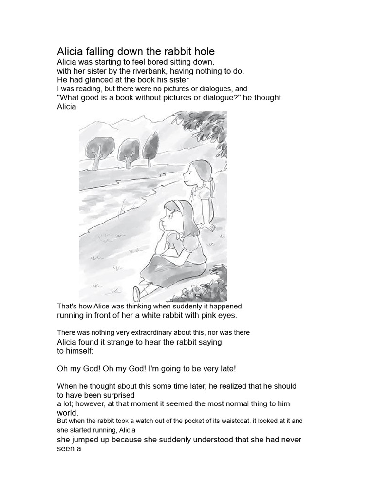 Alice Falling Down The Rabbit Hole | PDF