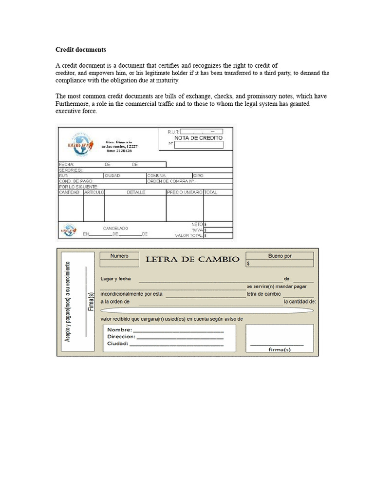 Credit Documents | PDF