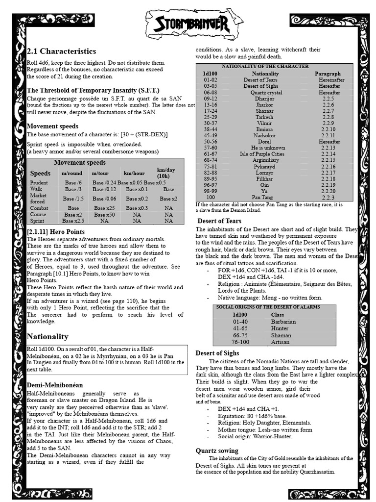 Character Creation Guide for RPG | PDF | Shield