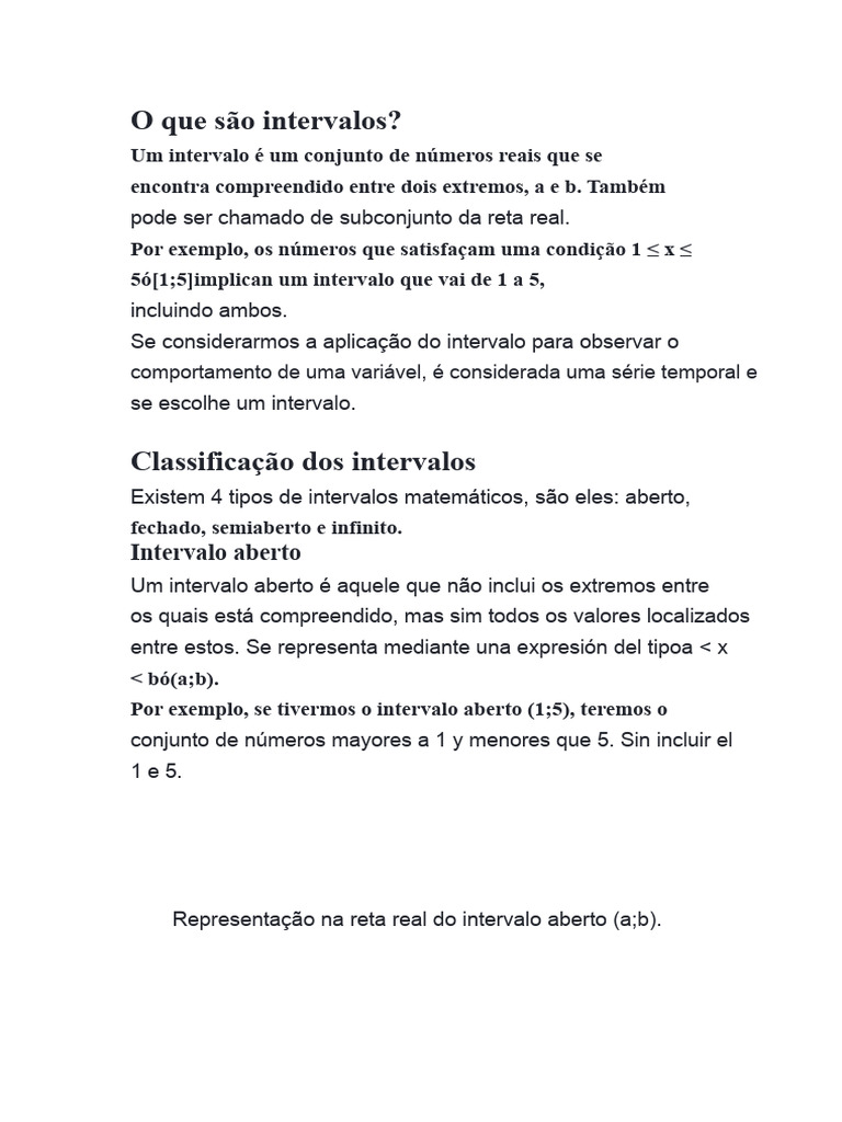 Tipos de Intervalos Matemáticos Explicados | PDF