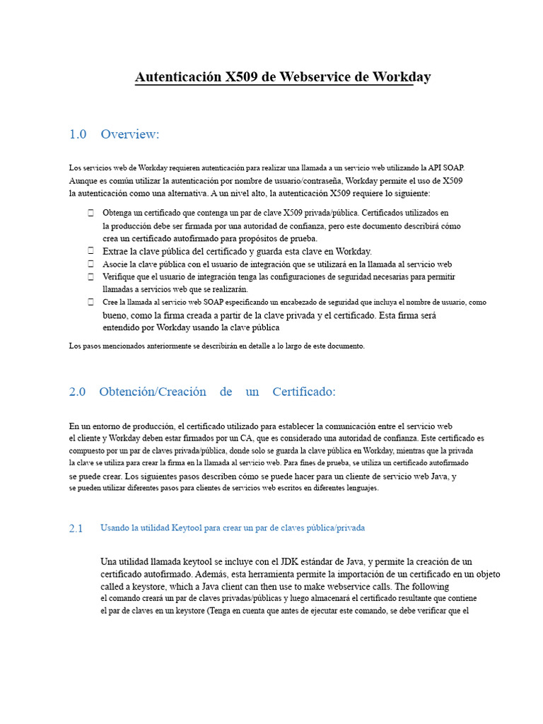 Autenticación X509 en Workday SOAP API | PDF | Clave (criptografía ...