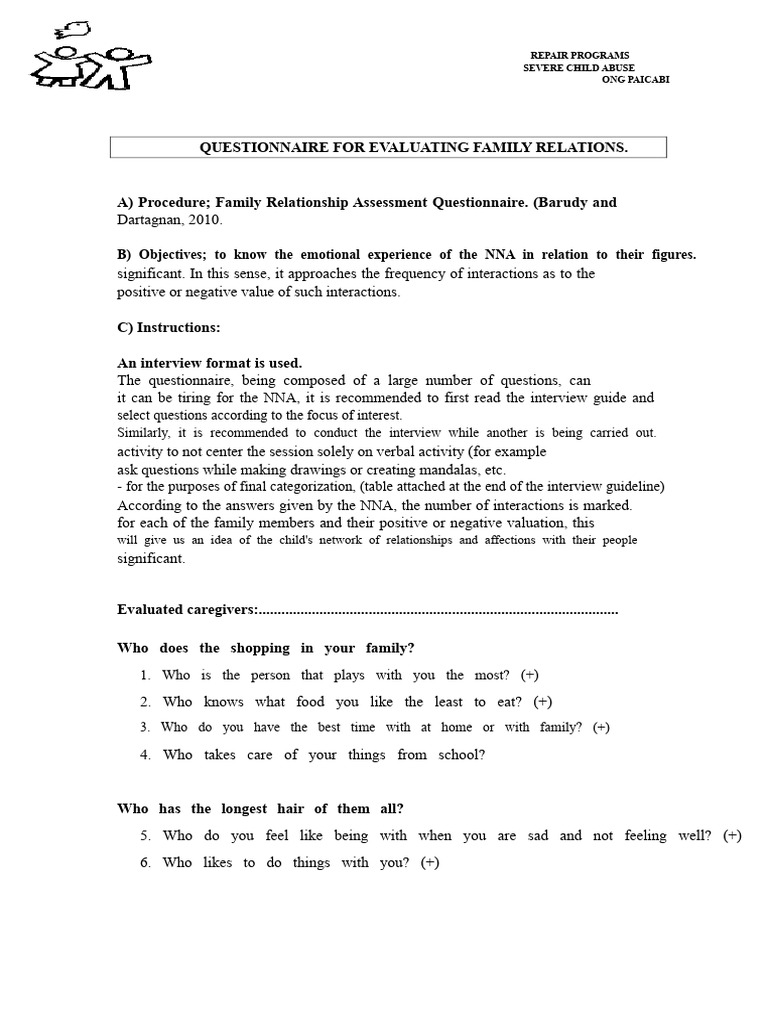 Family Relationship Assessment Tool | PDF | Questionnaire | Experience