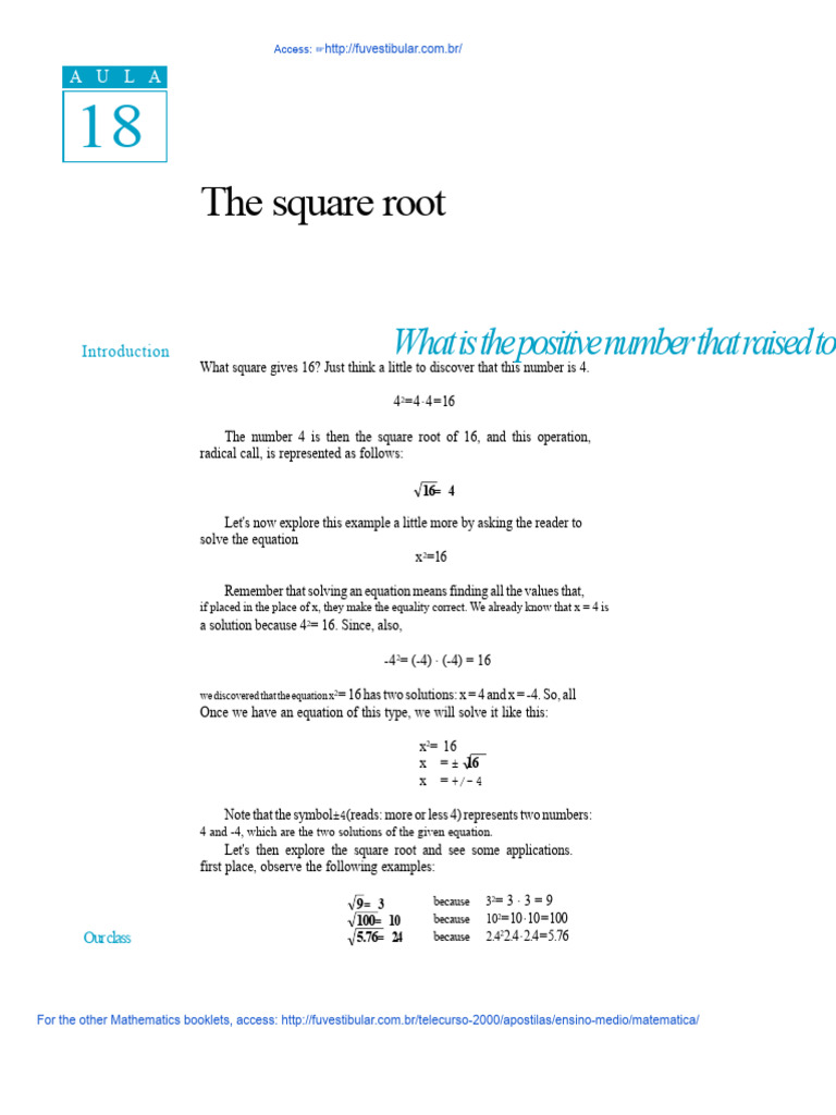 Understanding Square Roots and Their Properties | PDF | Numbers ...