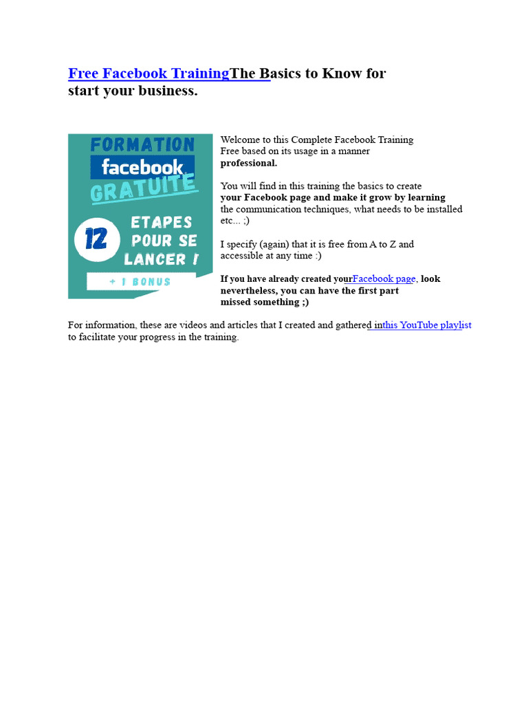Free Facebook Training PDF | PDF | Facebook | Computing