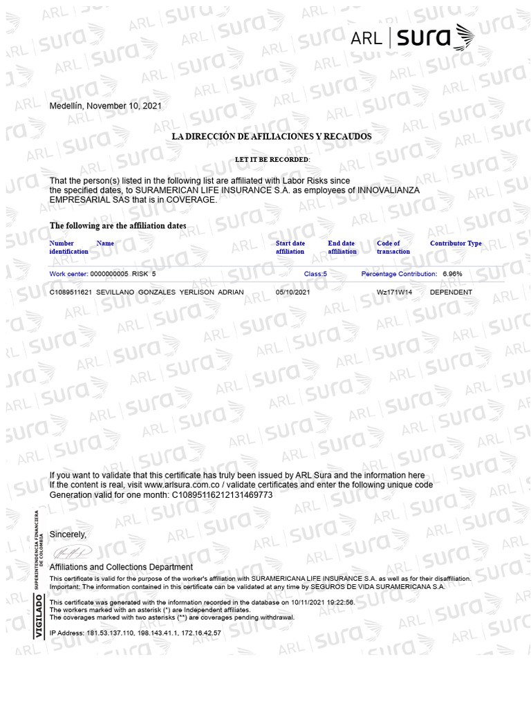 Sura ARL Certificate | PDF