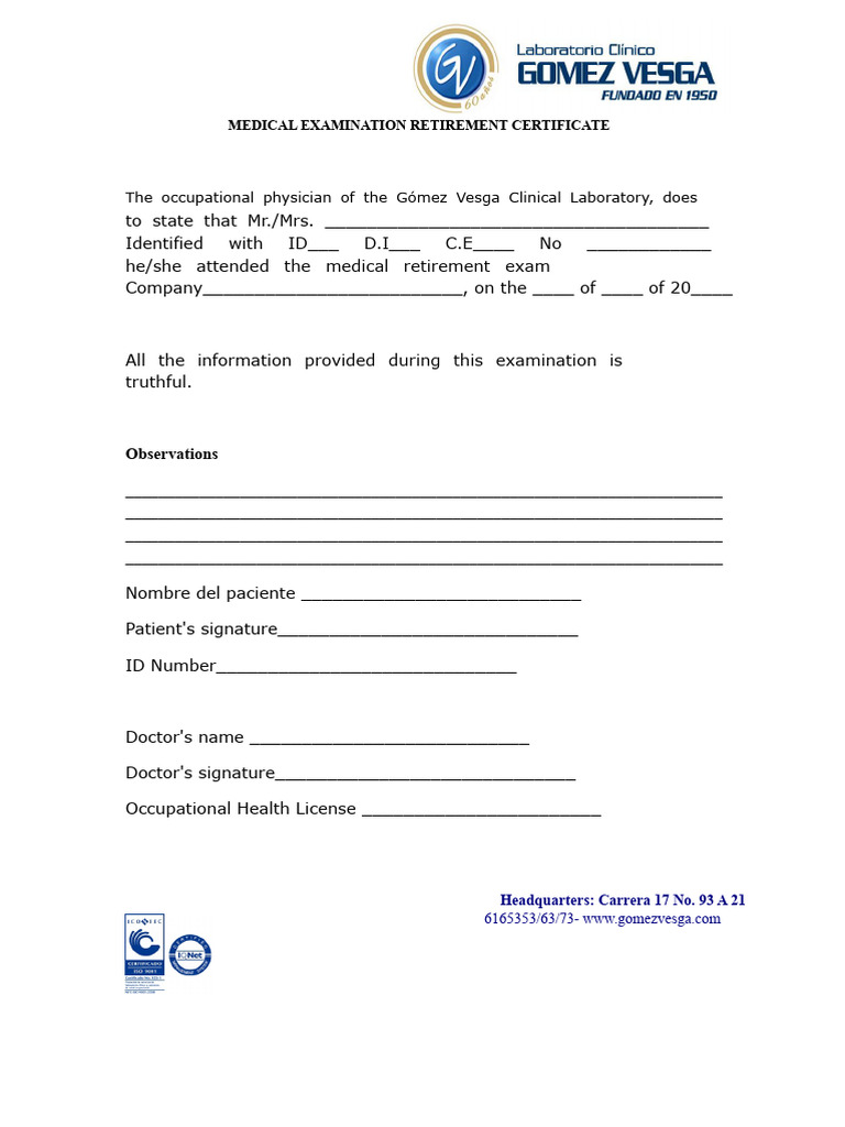 Occupational Health Format | PDF | Physical Examination | Public Services
