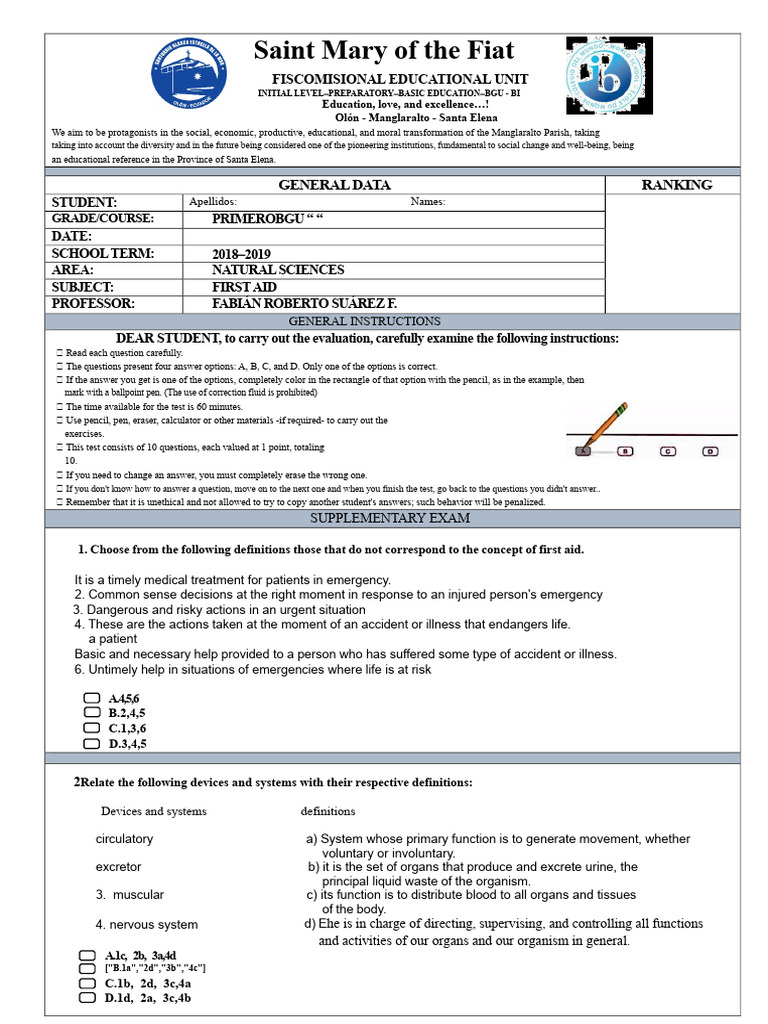 Supplementary Exam | PDF | Cardiopulmonary Resuscitation | Diseases And ...