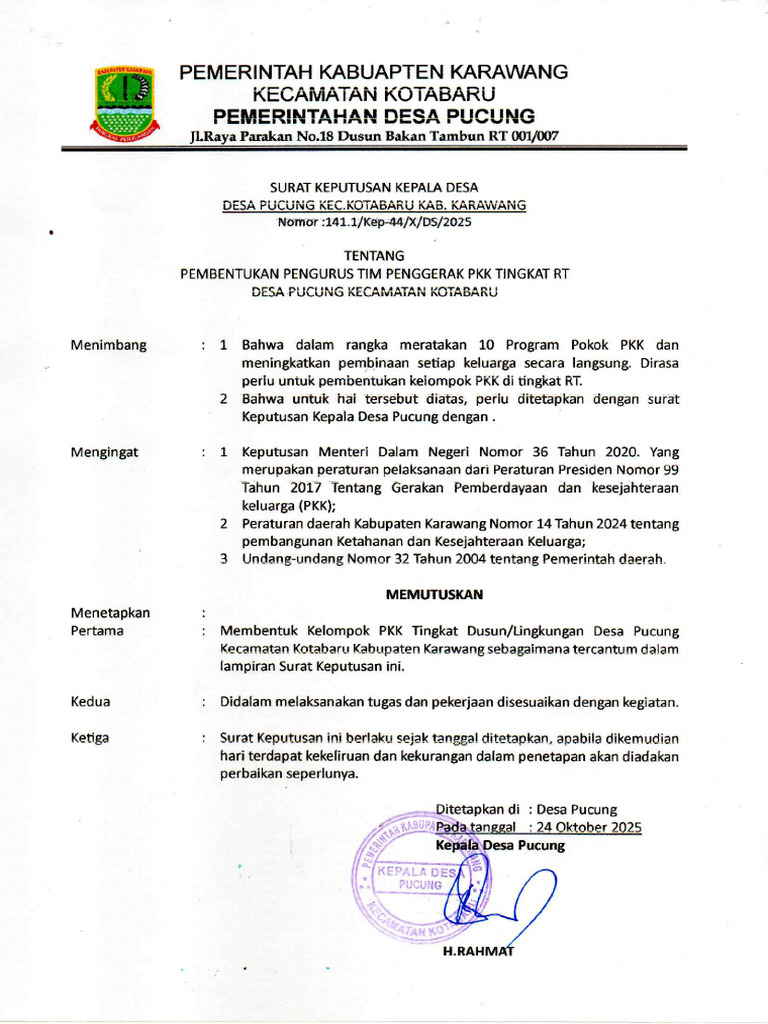 SK TP PKK No 44 | PDF