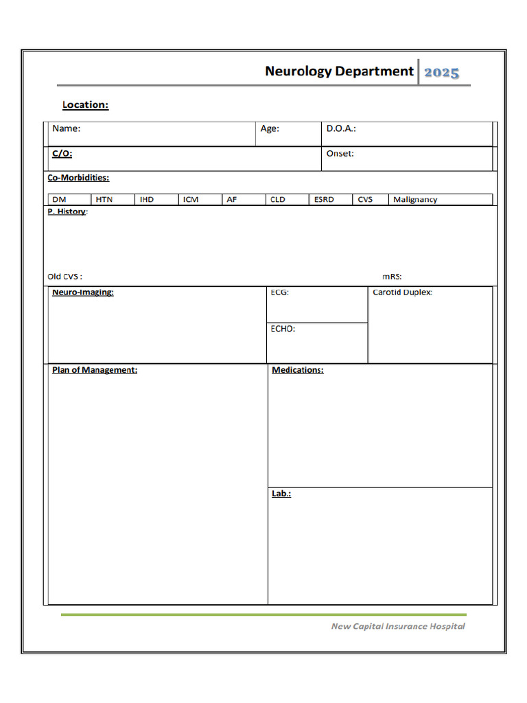 Endorsement Sheet .. Neuro. Dep. | PDF