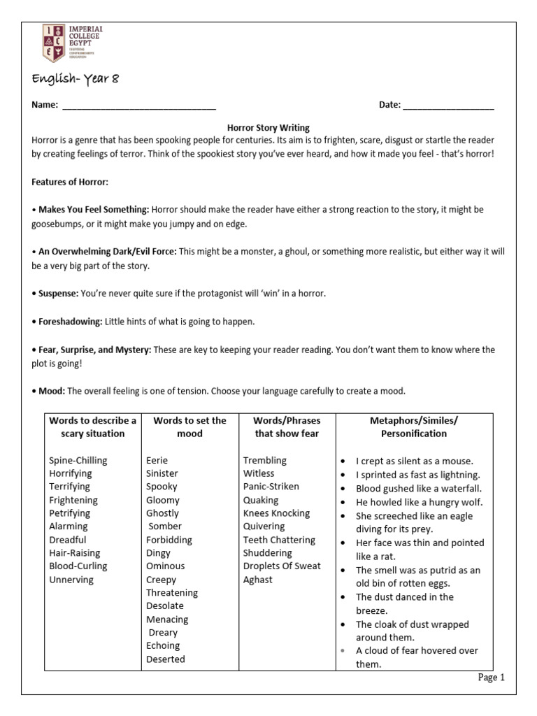 Horror Story Guidelines | PDF | Horror Fiction