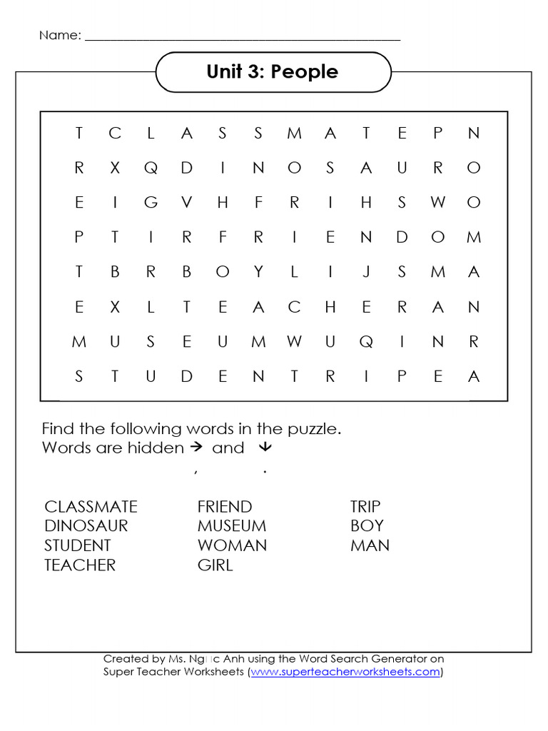 Unit 3 Wordsearch | PDF