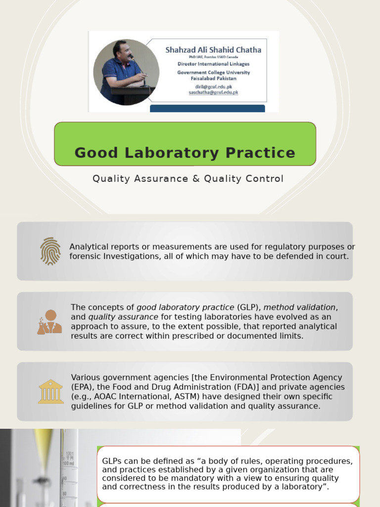 Good Laboratory Practices | PDF