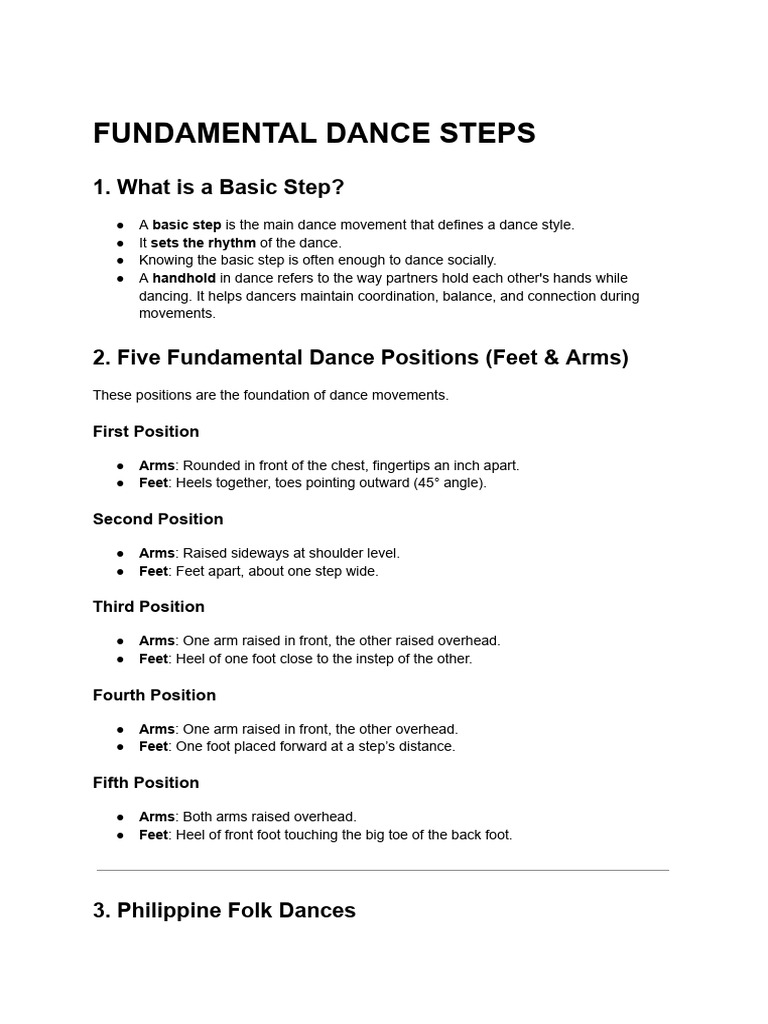Fundamental Dance Steps | PDF | Dances | Performing Arts
