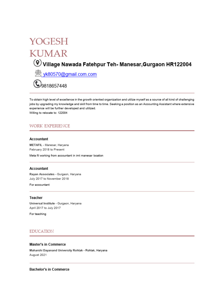 Yogesh Resume Updated | PDF