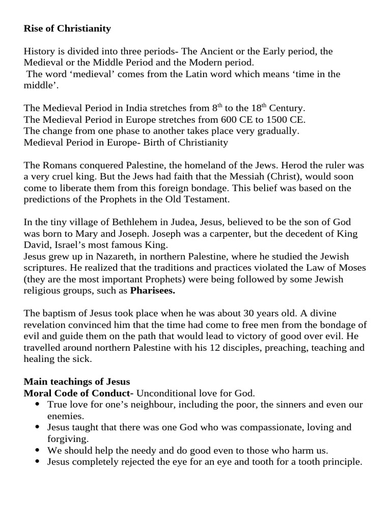 Rise of Christianity Class VII 2020 | PDF | Jesus | Abrahamic Religions