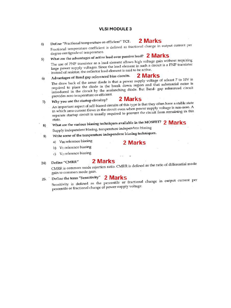 Vlsi Module 3 Solution | PDF | Mosfet | Field Effect Transistor
