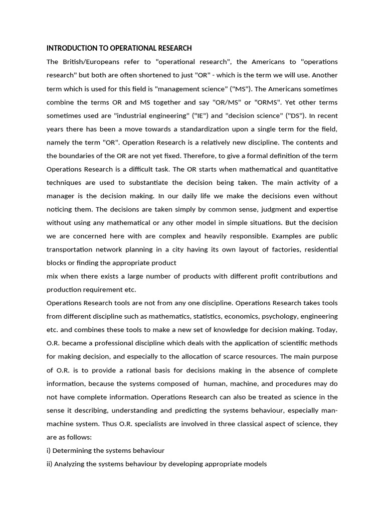 Introduction to Operations Research | PDF | Linear Programming ...