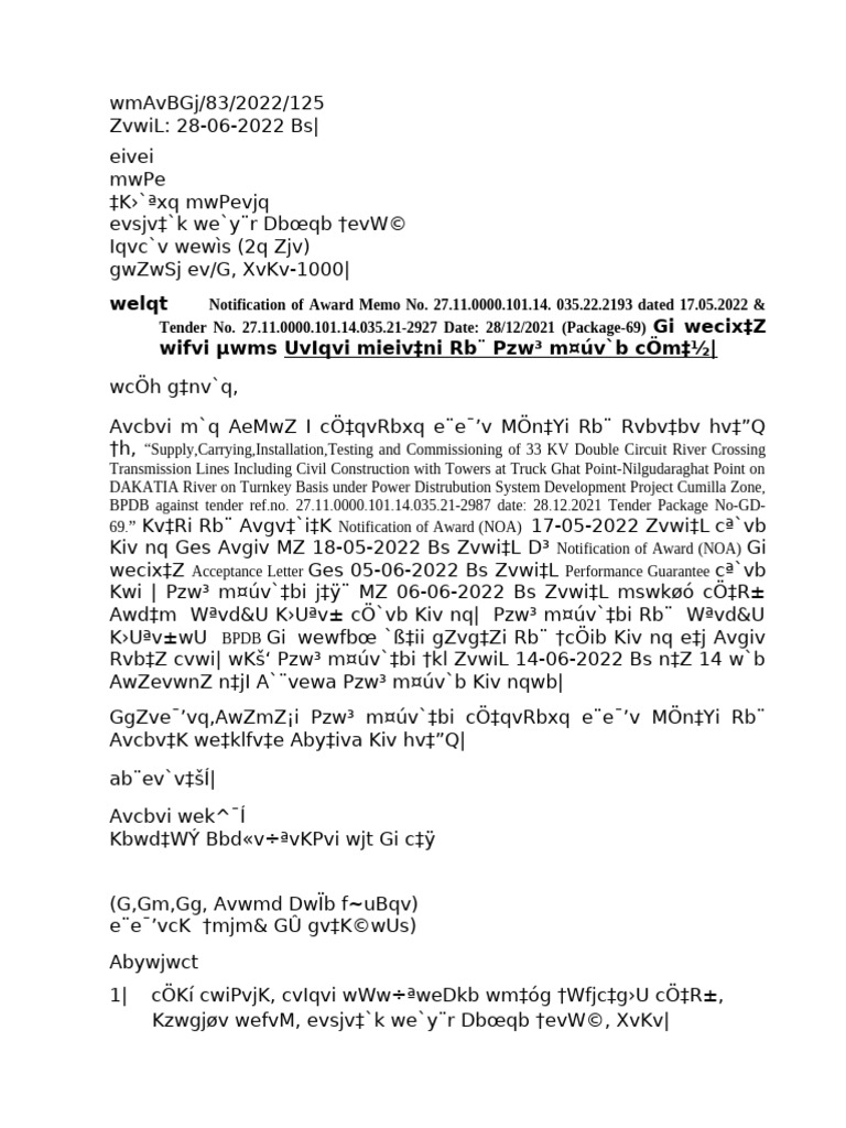 Tender Award Notifications and Guarantees | PDF | Electromagnetism ...