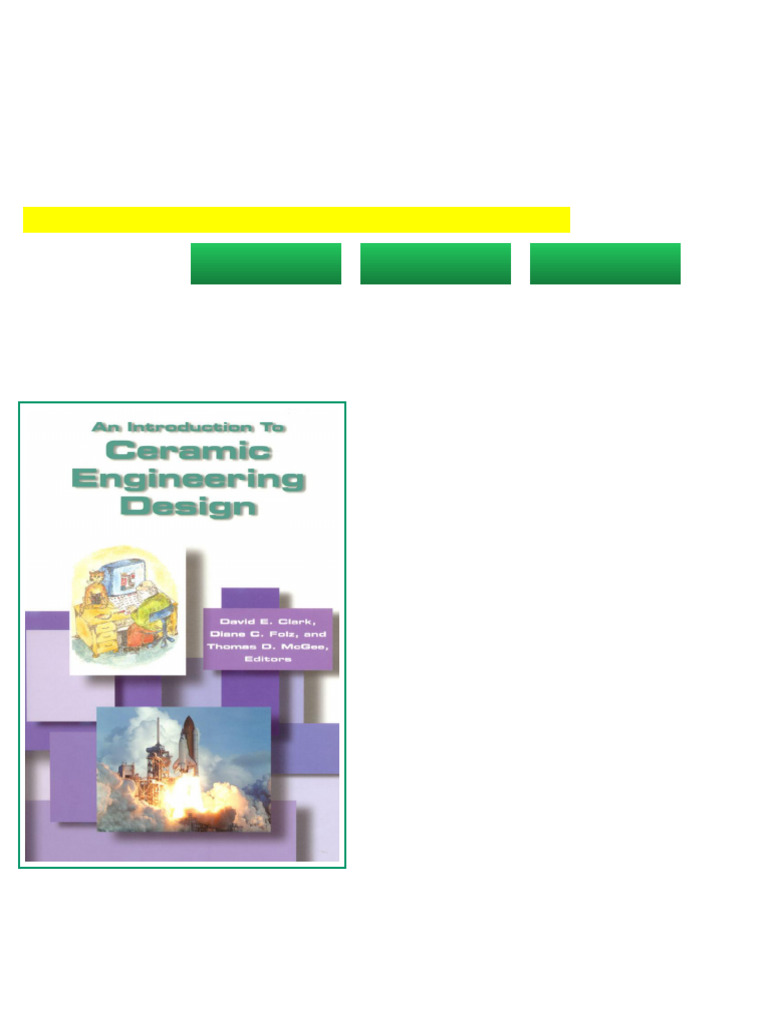 Introduction To Ceramic Engineering Design An Wei Zhi Updated 2025 | PDF