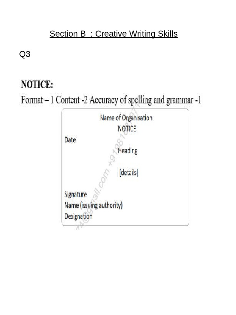 Section B Writing Skills Formats | PDF