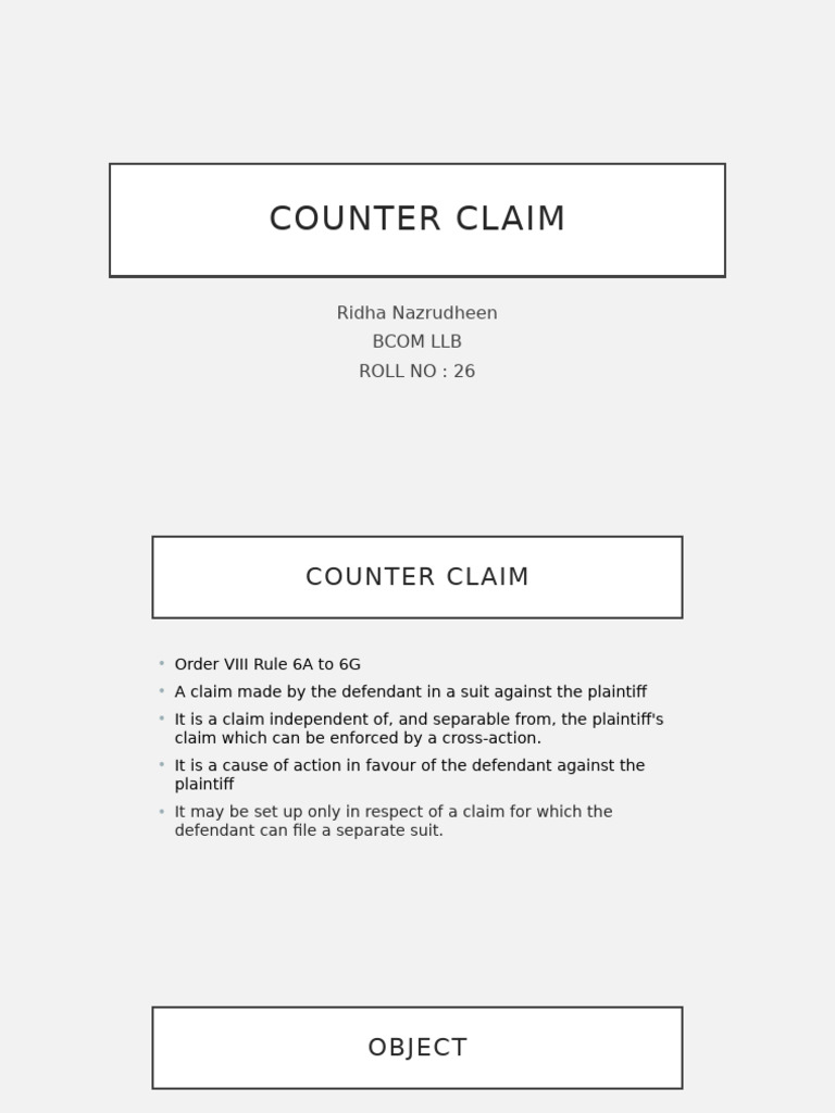 Counter Claim | PDF | Lawsuit | Legal Procedure