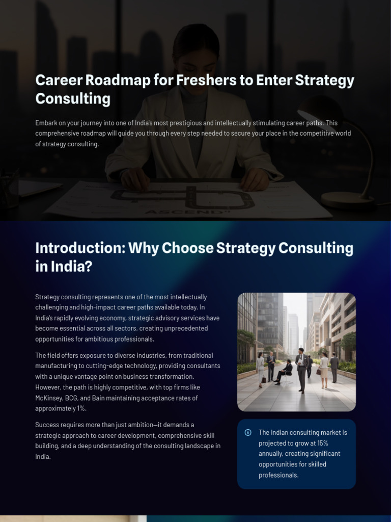 Career Roadmap for Freshers to Enter Strategy Consulting (1) | PDF ...