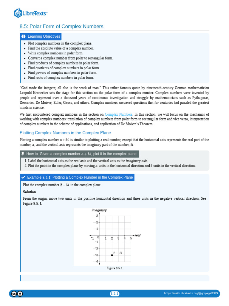 2 Polar Form of Complex Numbers+de Movres Theorem | PDF | Complex ...