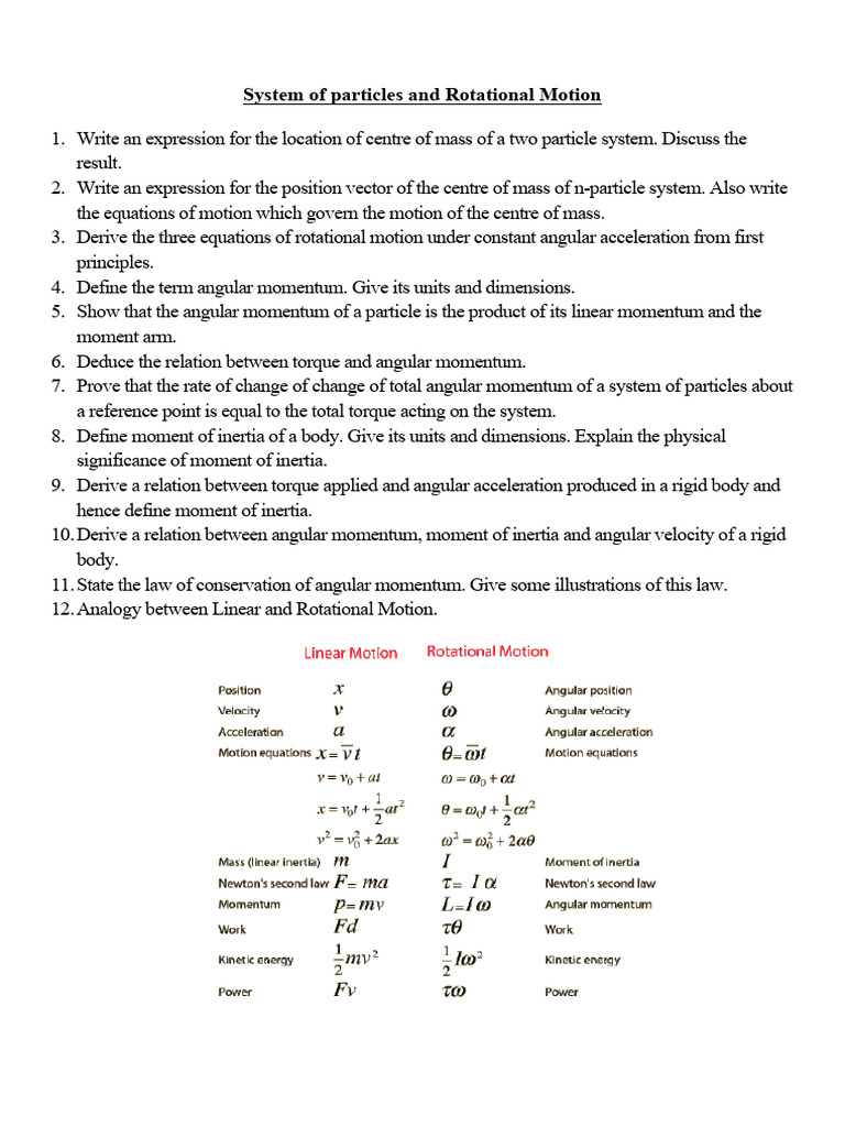 Worksheet 1-Rotational Motion | PDF