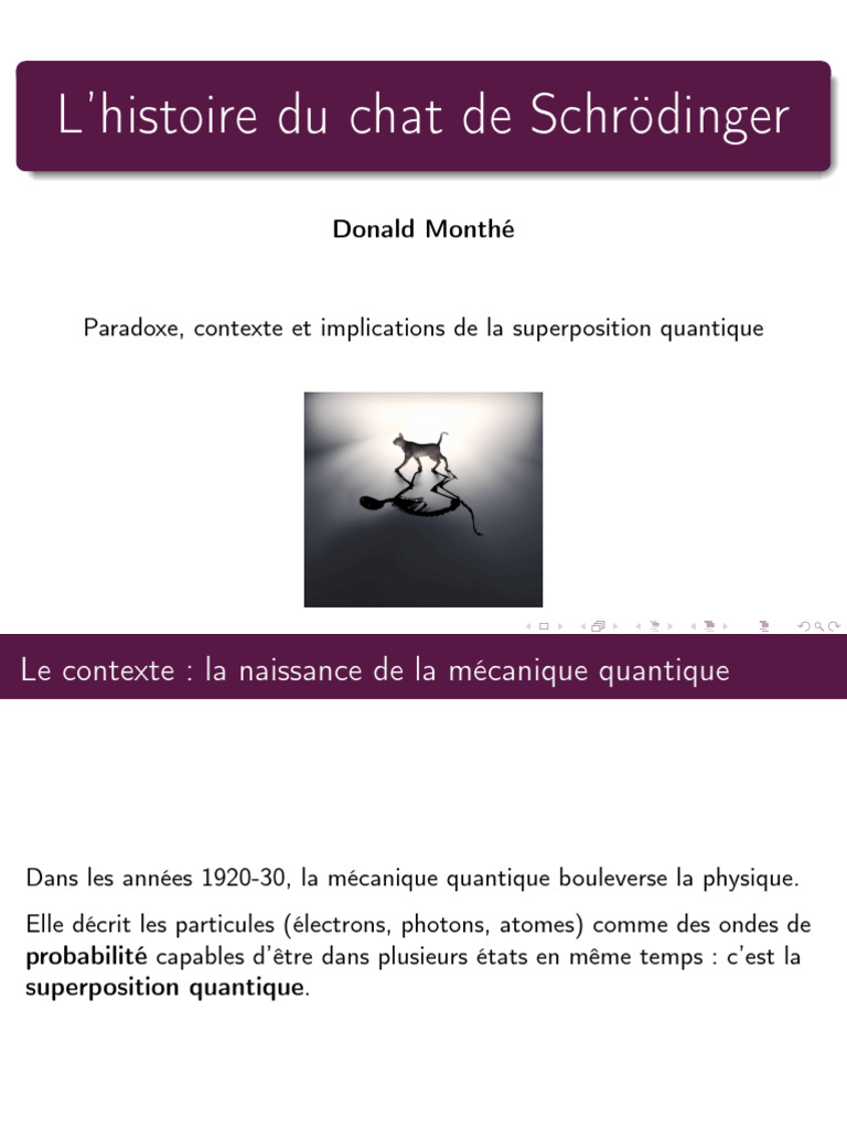 Le paradoxe du chat de Schrödinger | PDF | Mécanique quantique ...