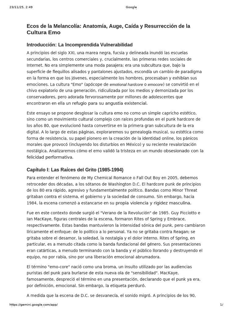 Cultura Emo: Historia y Evolución | PDF | Mi espacio