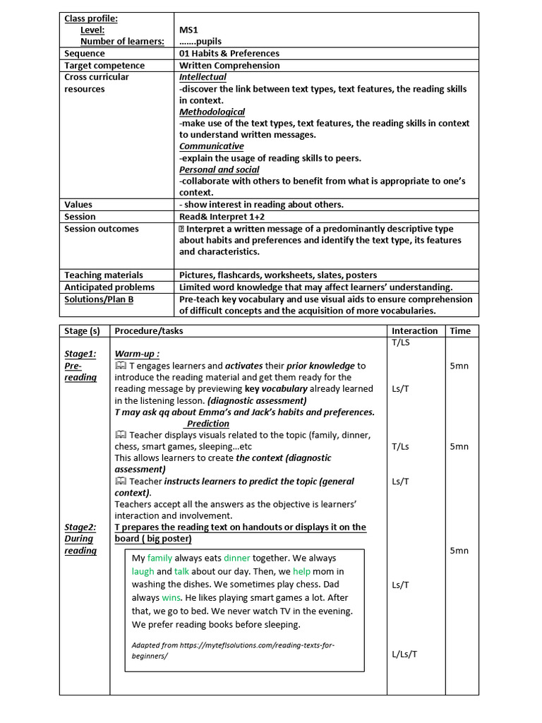 Session Layout - Read - Interpret1 2 | PDF | Reading Comprehension ...
